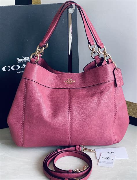 Coach Pebble Leather Shoulder Bag Purse Crossbody Rouge F23537 For Sale