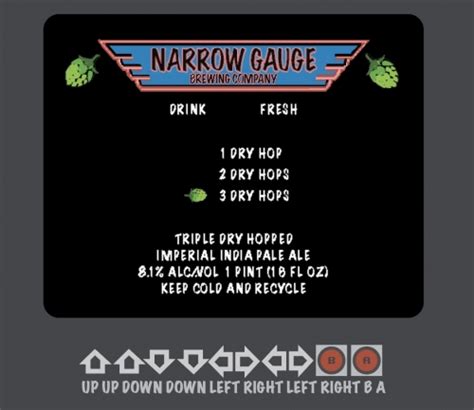 Up Up Down Down Left Right Left Right B A Narrow Gauge Brewing