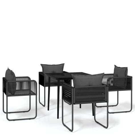 Buy Vidaxl 5 Piece Garden Dining Set Black Online In Uae Sharaf Dg