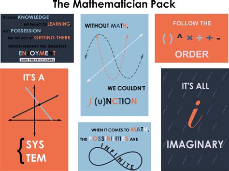 The Mathematician Poster Pack Palette 2 Etsy