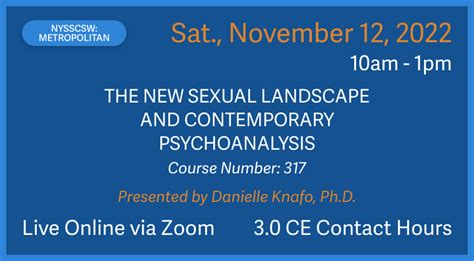 THE NEW SEXUAL LANDSCAPE AND CONTEMPORARY PSYCHOANALYSIS Advanced Clinical Education Foundation