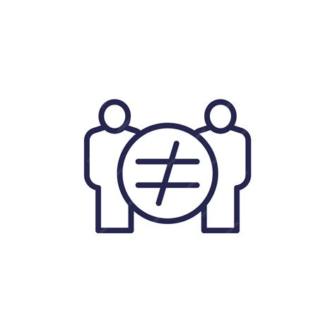 Premium Vector Inequality Or Discrimination Line Icon