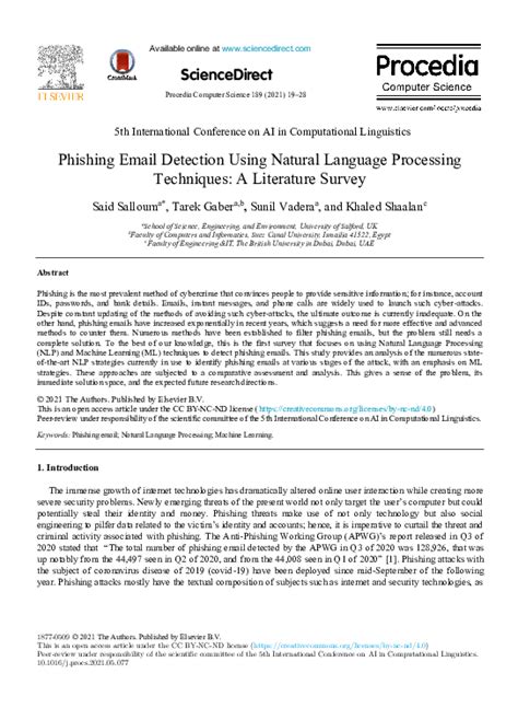 Pdf Phishing Email Detection Using Natural Language Processing