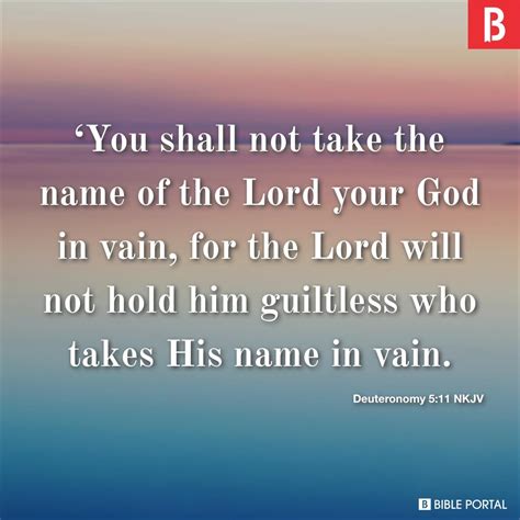 Deuteronomy 511 Nkjv Do Not Take The Lords Name In Vain