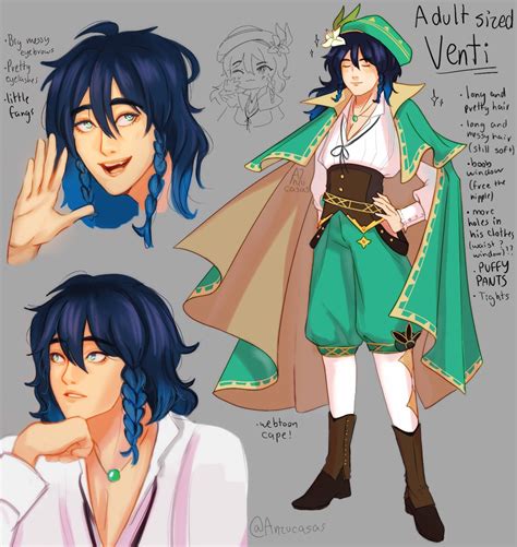 Venti Genshin Impact Drawn By Anzuuuu Danbooru