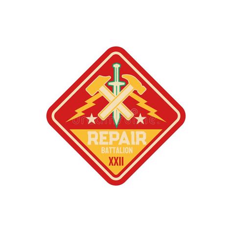 Repair Battalion Engineering Squadron Chevron Stock Vector
