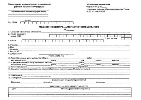 Амбулаторная карта "Гипертоническая болезнь"