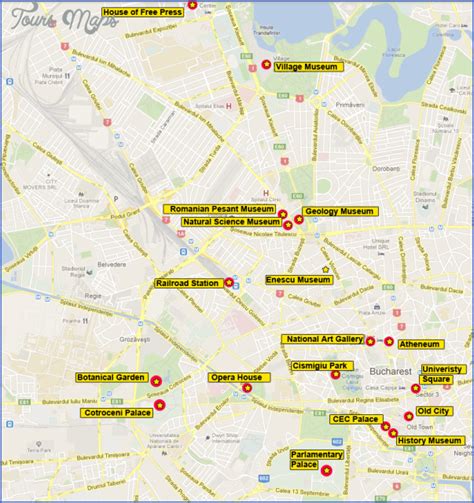 Bucharest Map Tourist Attractions