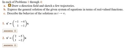 in each of problems 1 through 4 g draw a direction field and sketch a