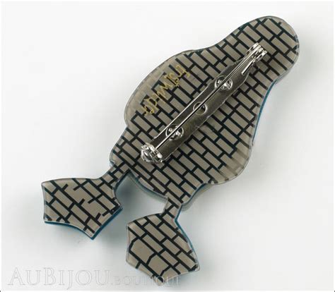 Erstwilder Bird Brooch Pin Ruby The Booby White Blue Aubijou Boutique