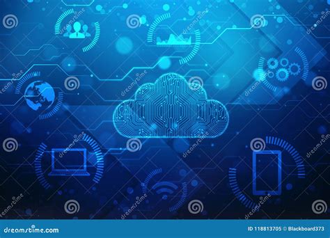 Cloud Computing Concept Background Digital Abstract Background Stock