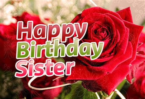 Happy Birthday Sister Picture With Red Rose