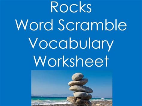 Earth Science Rocks Word Scramble Vocabulary Worksheet Teaching