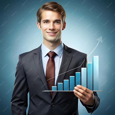 A Man In A Suit With A Graph That Says Quot Graph Quot Premium Ai