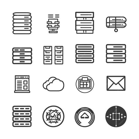 Premium Vector Minimalist Line Art Icon Database Collection Set Logo Symbol