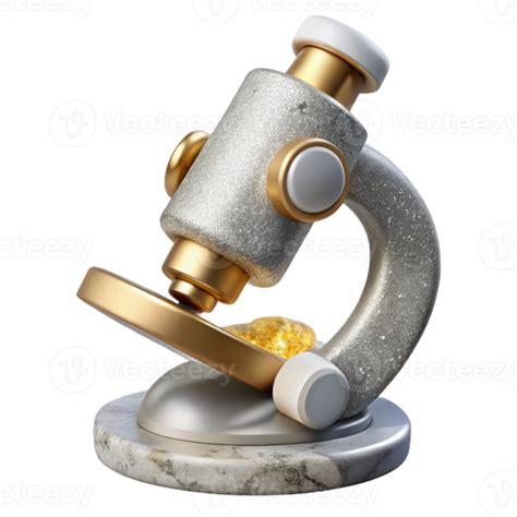 Dramatic Modern Monochrome Microscope Illustration Isolated For Science