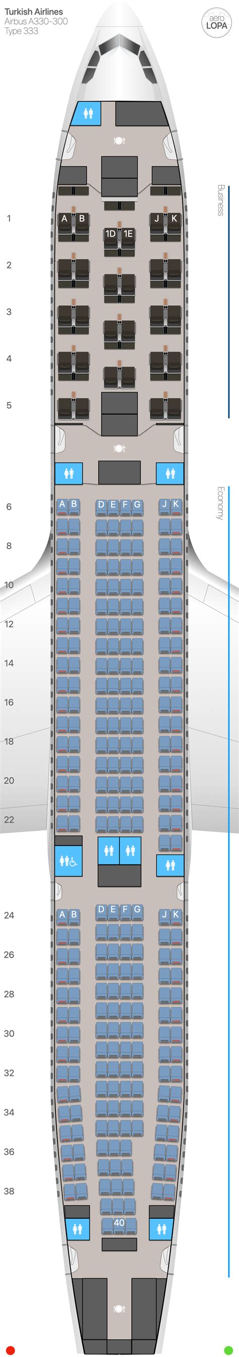 Tk Airbus A330 300 Type 333 Aerolopa Detailed Aircraft Seat Plans