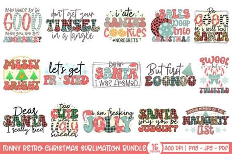 funny retro christmas sublimation bundle graphic by craftlabsvg · creative fabrica