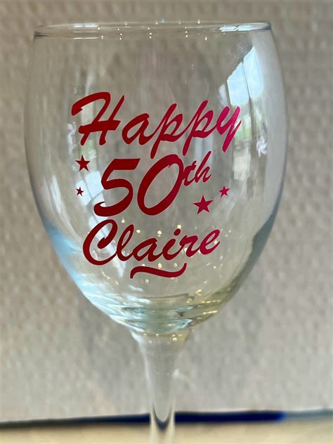 Personalised Birthday Wine Glass Etsy