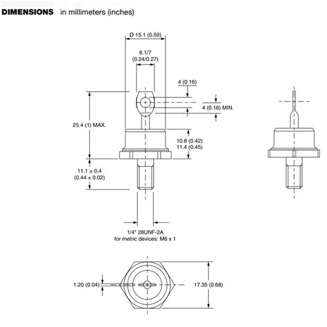 Metal Diode 70a Cathode Stud Mount Makers Electronics