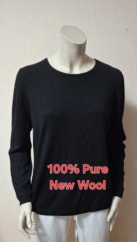 Шикарний вовняний светр чорного кольору St Michael From Marks And Spencer Made In The U K