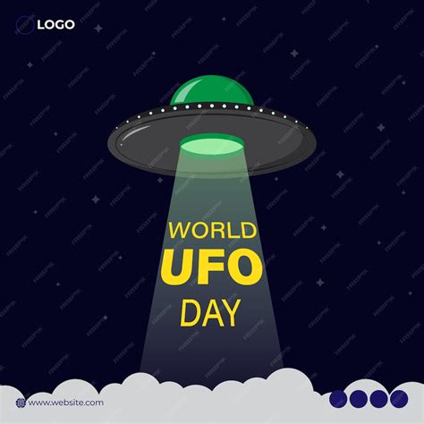 세계 Ufo의 날 소셜 미디어 스토리 피드 모형 템플릿의 벡터 그림 프리미엄 벡터