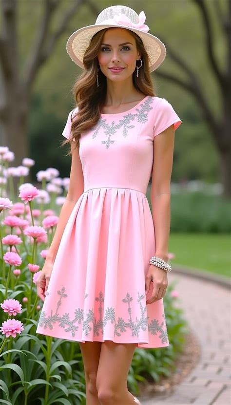Easter Dress Easter Dress With Delicate Floral Embroidery Along The