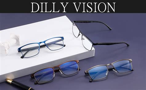 Dilly Vision 4 Pack Blue Light Blocking Reading Glasses For