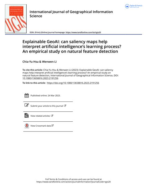 Pdf Explainable Geoai Can Saliency Maps Help Interpret Artificial Intelligences Learning