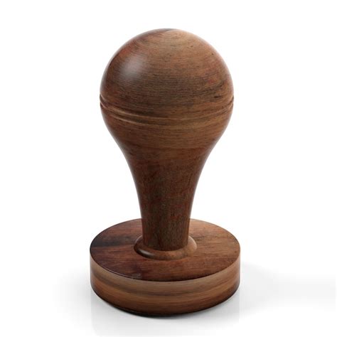 Premium Photo Wooden Round Stamper Isolated On White Background 3d