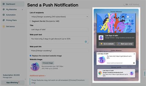 How To Create A Push Campaign With A Large Image And Buttons SendPulse