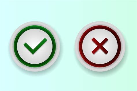 Ilustración Vectorial Realista De Botones 3d Correcto E Incorrecto
