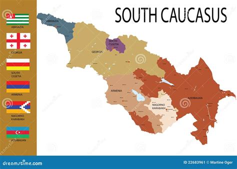 Map Of South Caucasus Stock Vector Illustration Of European 22683961