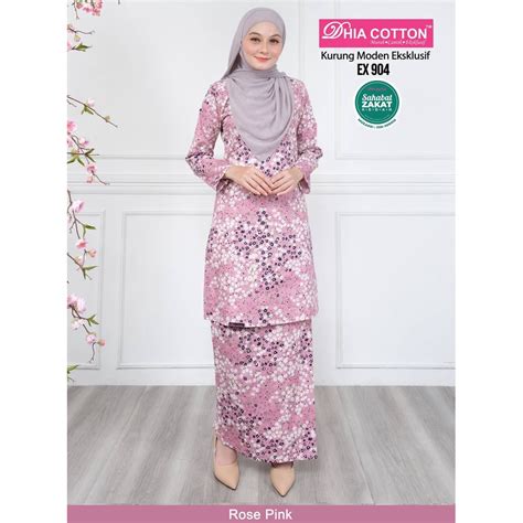 Rose Pink Kurung Dhia Cotton Modenriauminipahangkedahkemeja
