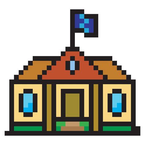 School Building In Pixel Art Style 45712340 Vector Art At Vecteezy