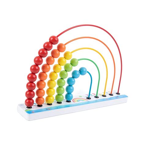 Abac Din Lemn Curcubeu Educativ Cu Bile Numarare Ray Toys