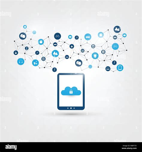 Cloud Computing Design Concept Digital Network Connections Technology Background Stock Vector