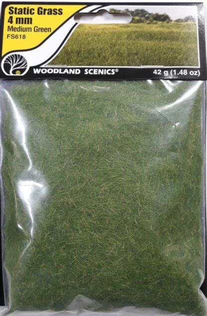 Woodland Scenic Ho Scale Scenic Accents 4mm Medium Green Static Grass Fs618 Mr Models