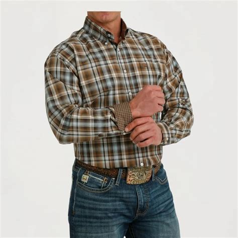 Cinch Mens Shirt Western Long Sleeve Plaid Weis Western Wear