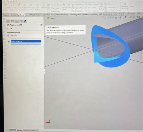 Im Having Trouble Replacing Surface Face R Solidworks