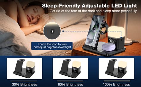 Amazon Com Wireless Charging Station For Samsung In Wireless Charger With Digital Alarm