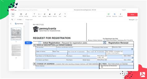 Pennsylvania Vehicle Registration Renewal Mv 140 Form — Pdfliner