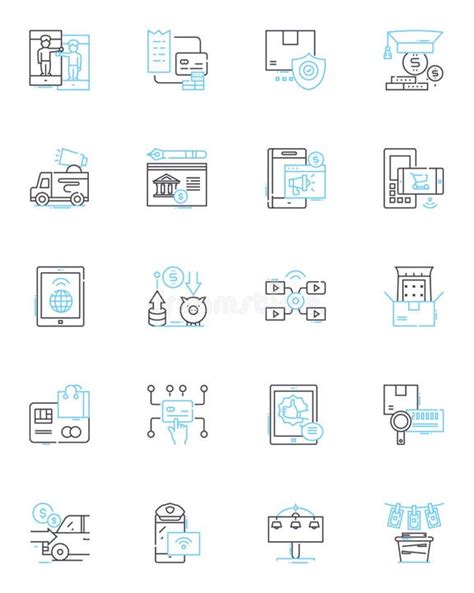 Business Intelligence Linear Icons Set Analytics Dashboards Data