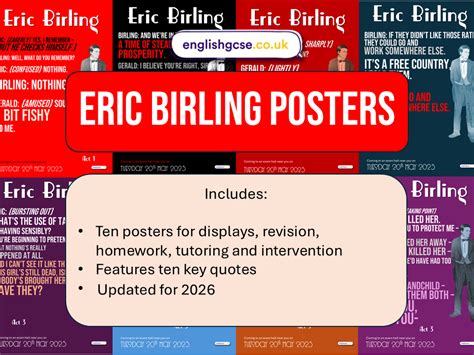 Eric Birling An Inspector Calls Teaching Resources