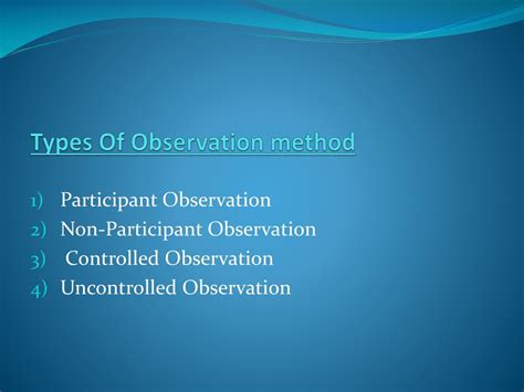 Types Of Observation Methods Les Différentes Techniques Dobservation