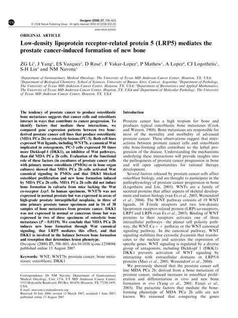 Pdf Low Density Lipoprotein Receptor Related Protein 5 Lrp5