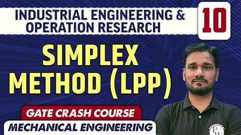 Industrial Engineering And Operation Research 10 Simplex Method Lpp