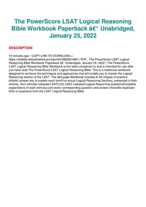 Ppt Pdf Book The Powerscore Lsat Logical Reasoning Bible Workbook