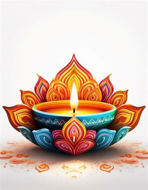 Happy Diwali Clay Diya Lamps Lit During Dipavali Hindu Festival Of