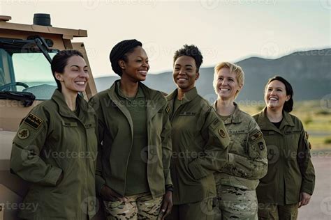 Group of military women standing together. Generative Ai 31177430 Stock ...